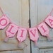 Custom Girl's Name Banner, Embossed Pink Banner With Tulle - Etsy