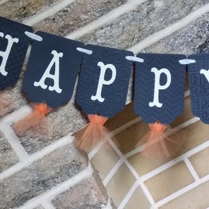 Happy Halloween Banner, Cream Orange and Black Banner, Halloween ...