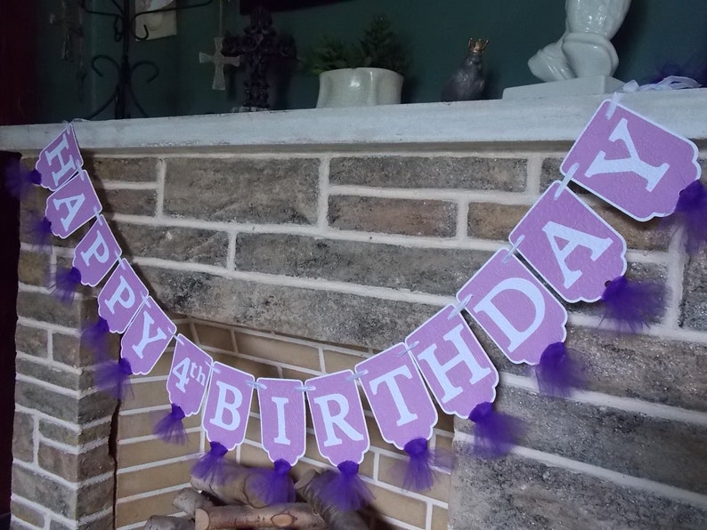 Happy Birthday Banner Birthday Party Decoration Lavender and | Etsy