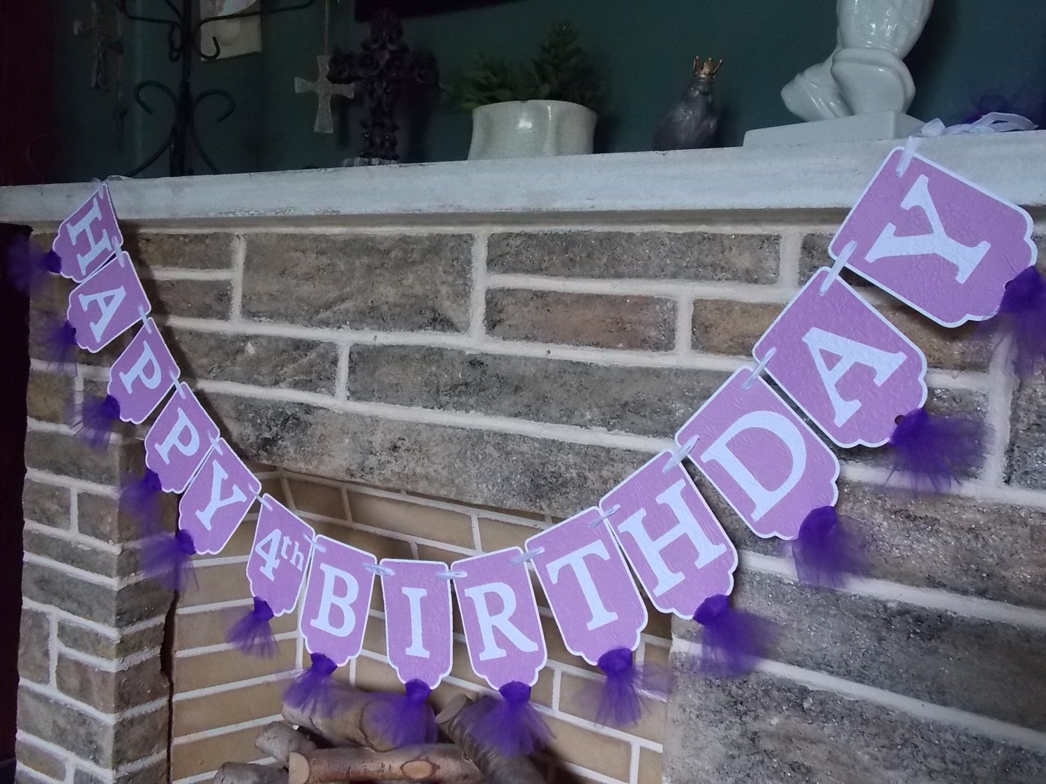Happy Birthday Banner Birthday Party Decoration Lavender and | Etsy