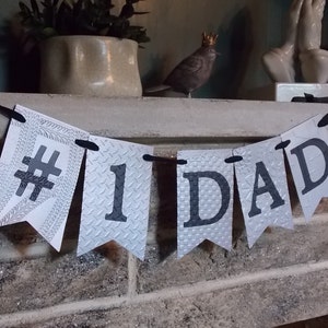Number One Dad Banner, Father's Day Banner, # 1 Dad Banner, Embossed ...