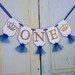 One Banner With Crowns, White, Royal Blue and Gold Banner With Tulle ...