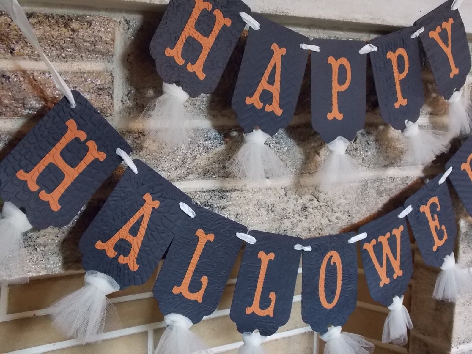 Happy Halloween Banner Cream Orange and Black Banner | Etsy