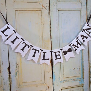 Little Man Banner With Bow Tie, Little Man Shower Decoration, Bow Tie ...