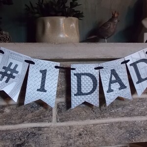 Number One Dad Banner, Father's Day Banner, # 1 Dad Banner, Embossed ...