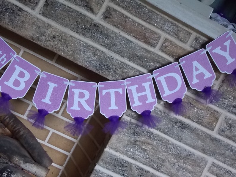 Happy Birthday Banner Birthday Party Decoration Lavender and | Etsy