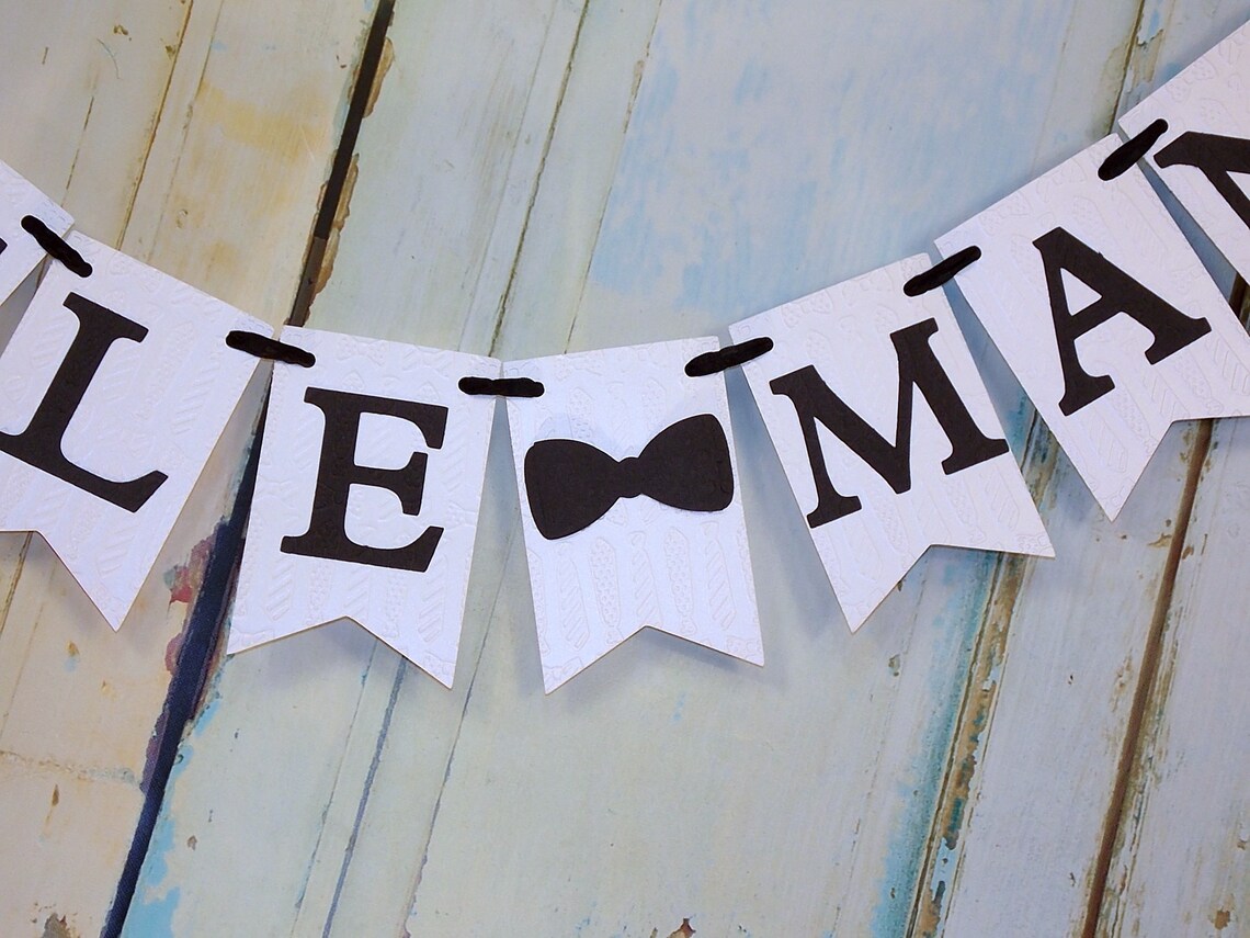 Little Man Banner With Bow Tie Little Man Shower Decoration | Etsy