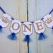 One Banner With Crowns, White, Royal Blue and Gold Banner With Tulle ...