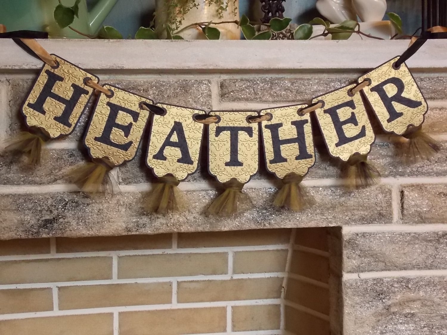 Custom Name Banner in Black and Gold Embossed Banner With - Etsy