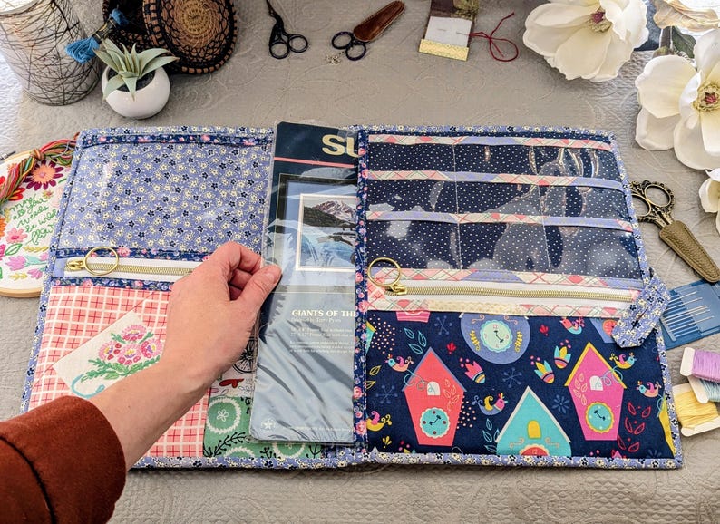 Upcycled Quilt Project Keeper: Cross Stitch Organizer With Repurposed ...