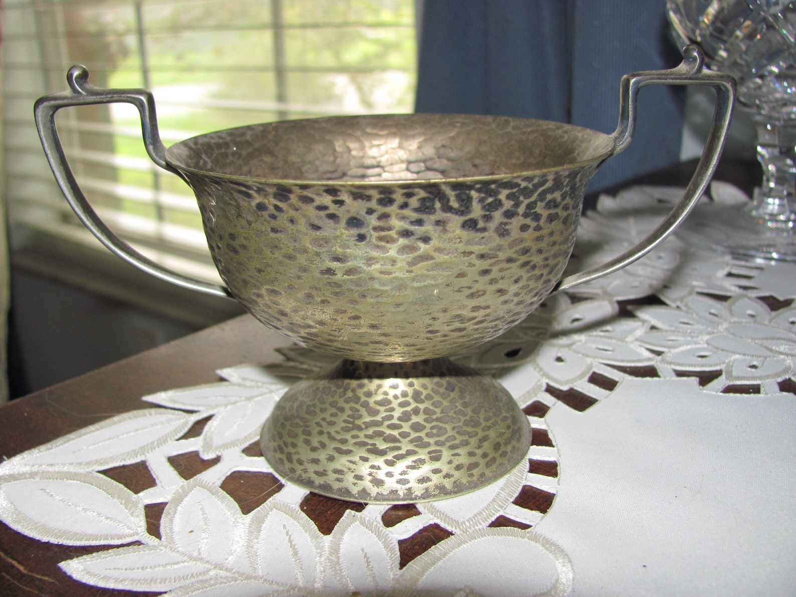 W.M. Mounts Homan Plate Nickel Silver Hammered Open Sugar Bowl | Etsy