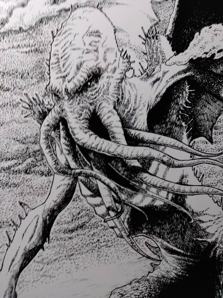 Cthulhu SIGNED 11x17 Print classic Horror Art Lovecraft | Etsy
