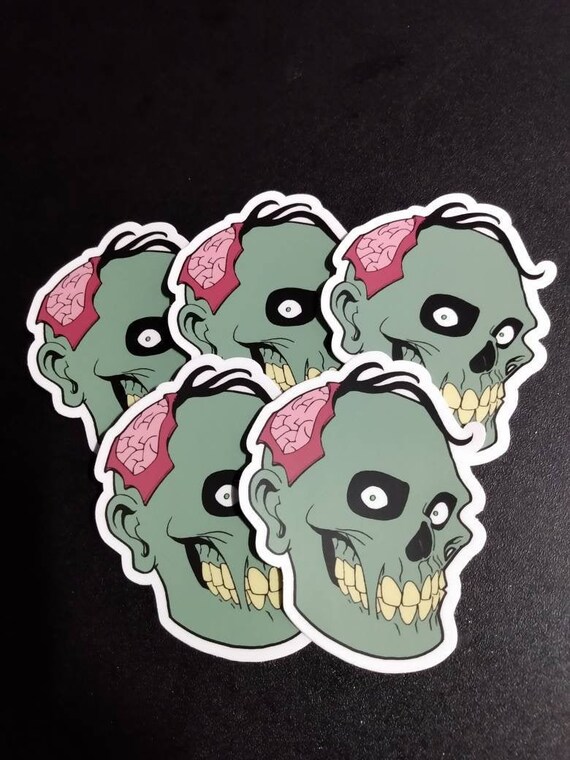 5-PACK Happy Zombie 3 Vinyl Stickers - Etsy