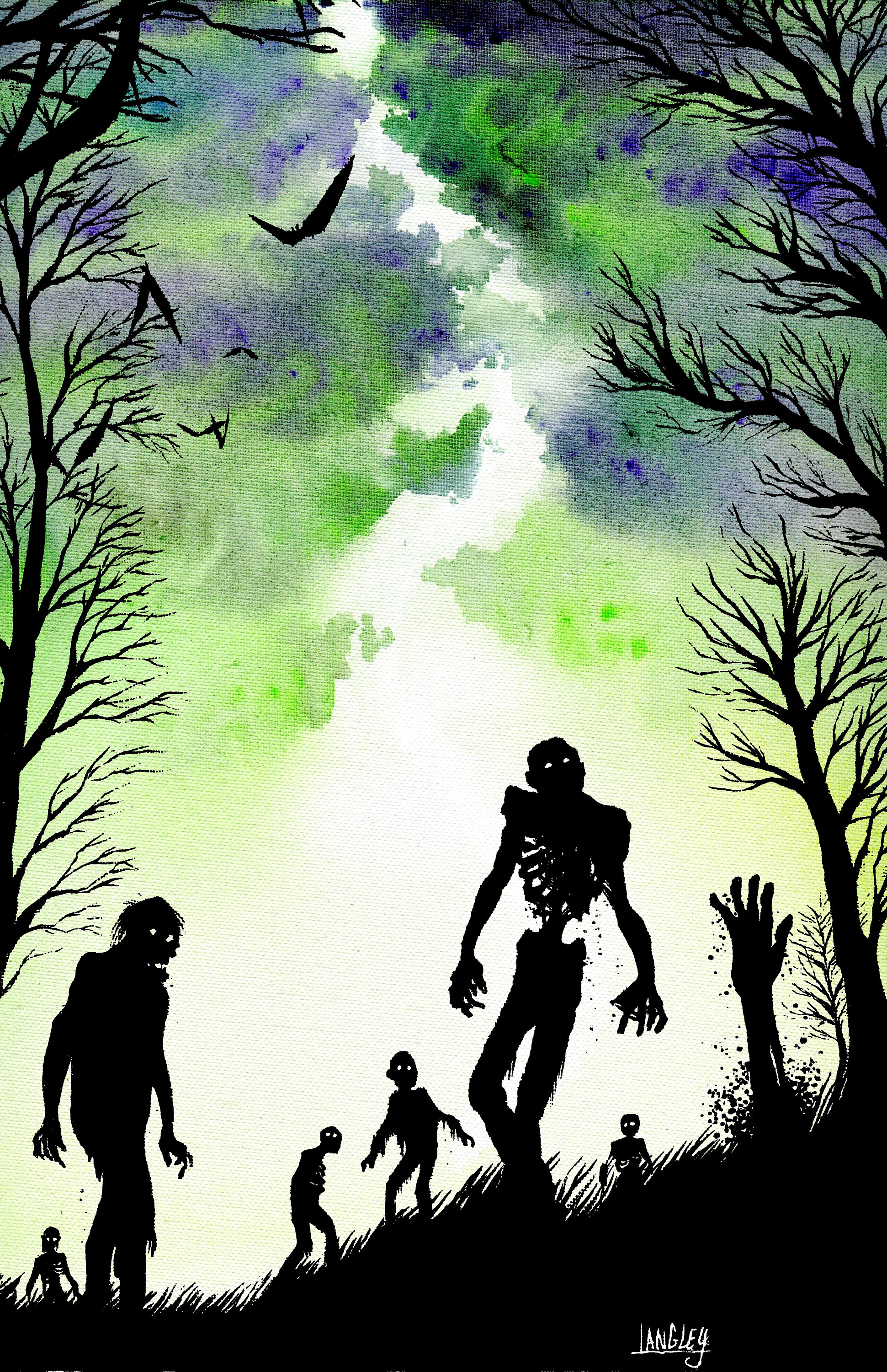 Shadows of the Dead SIGNED 11x17 Horror Zombie Art Print | Etsy