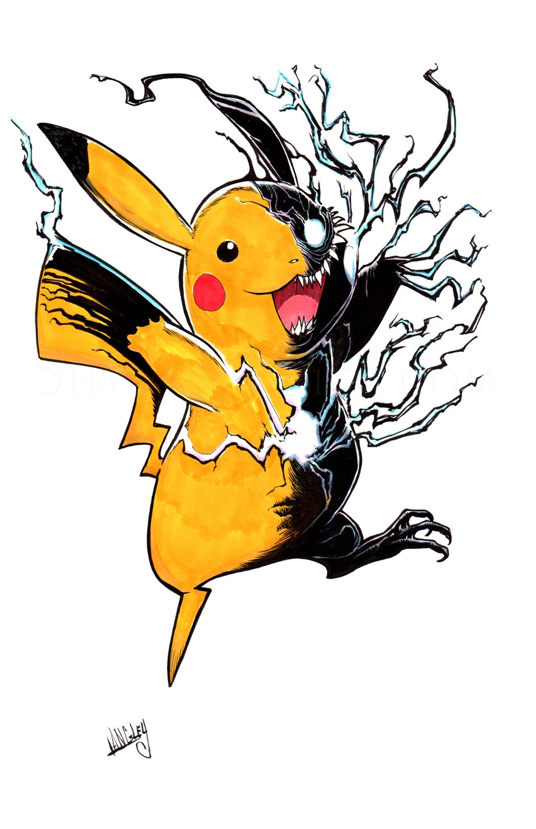 Pikachu Venom Mashup 11x17" SIGNED Pokemon Poster Print Fanart Parody ...