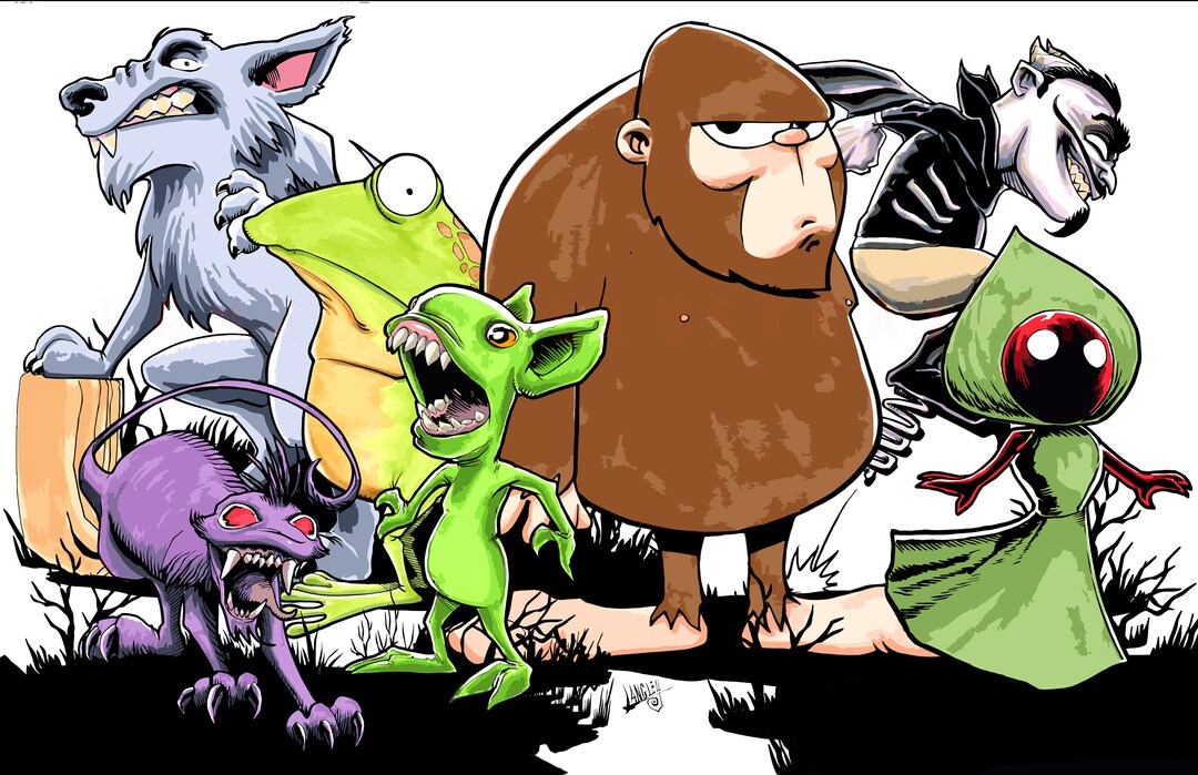 Chibi Cryptids 11x17" SIGNED Cartoon Poster/print - Etsy