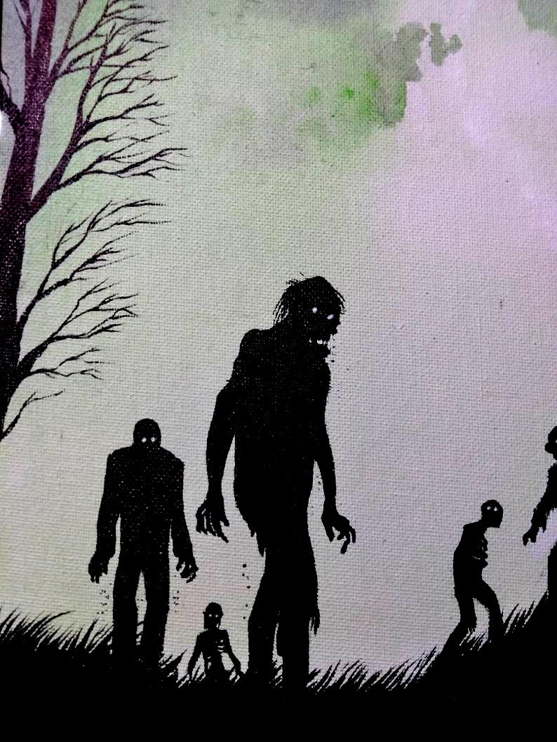 Shadows of the Dead Original 11x14 Acrylic Horror Zombie Art | Etsy