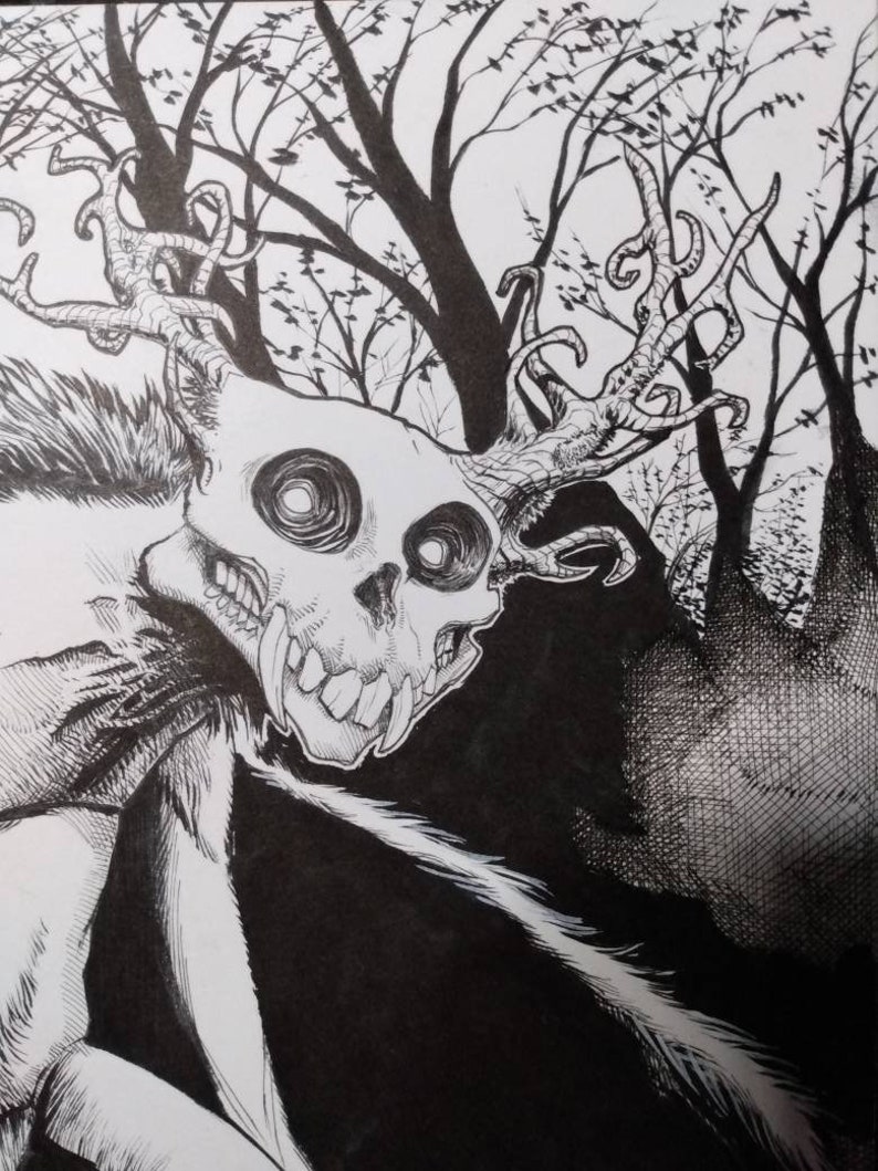 The Skinwalker Original 9x12 Sketch | Etsy