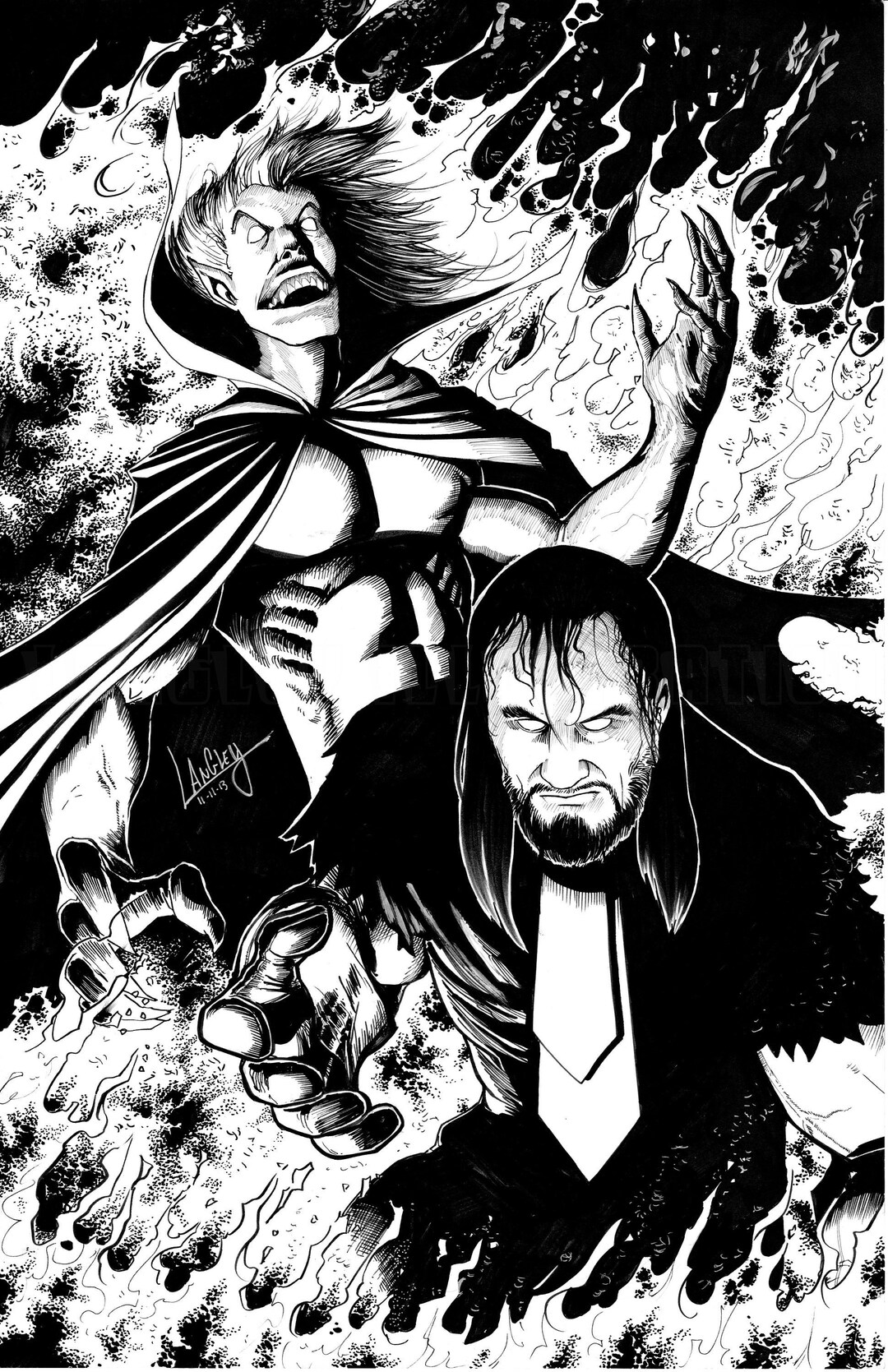 Undertaker Mephisto Poster SIGNED 11x17 Marvel WWE Art - Etsy