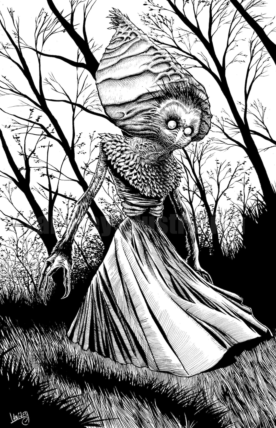 Flatwoods Monster 11x17 Signed Print Horror Artwork - Etsy