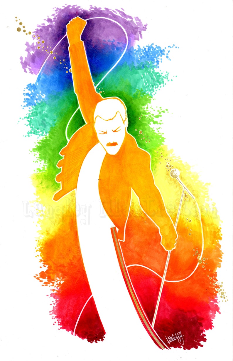 Freddie Mercury Queen 11x17 Signed Print Pop Art Wall Decor | Etsy