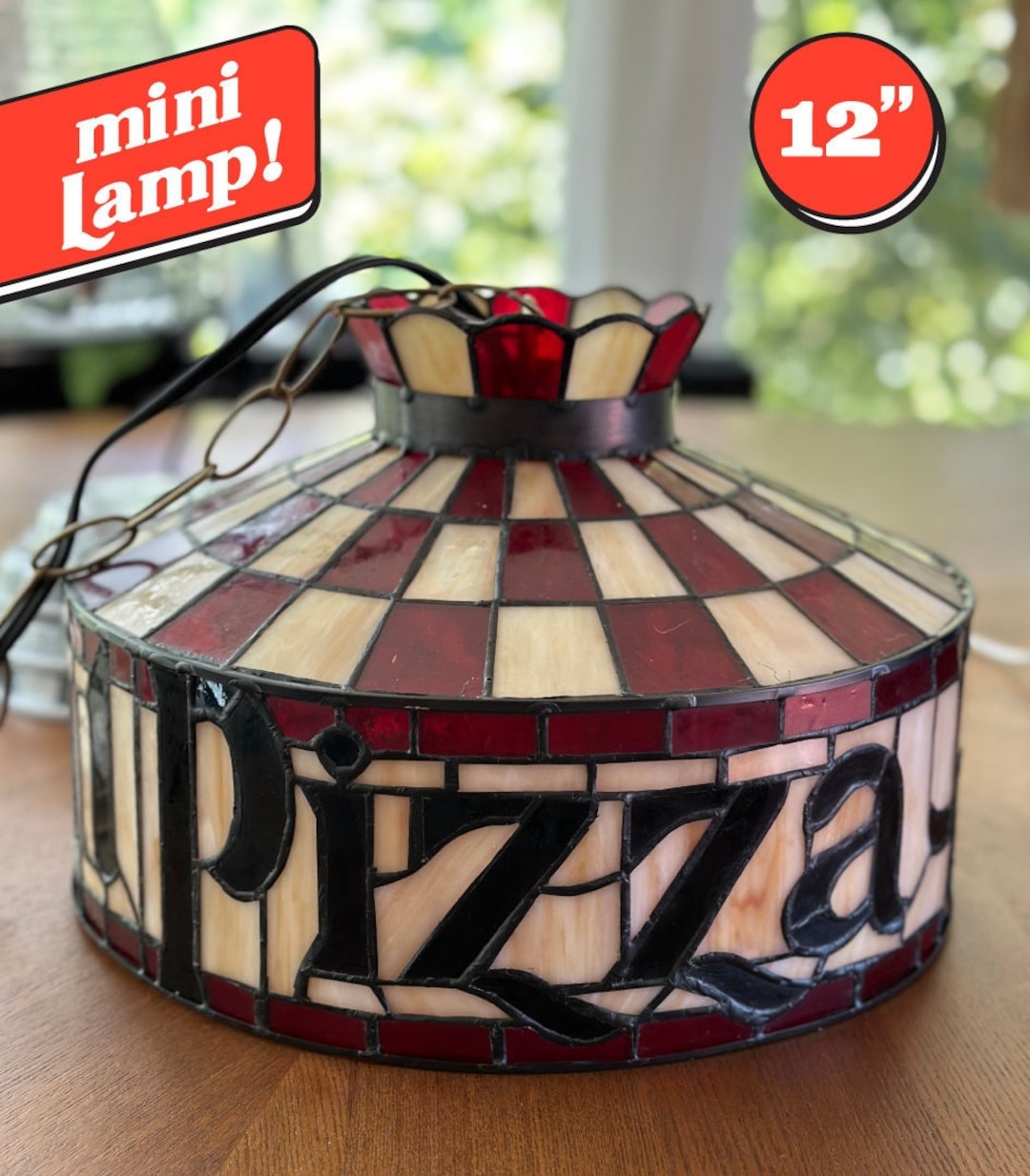 Mini 12" *plug-in* Pizza Hut Tiffany Style Ceiling Lamp FREE SHIPPING ...