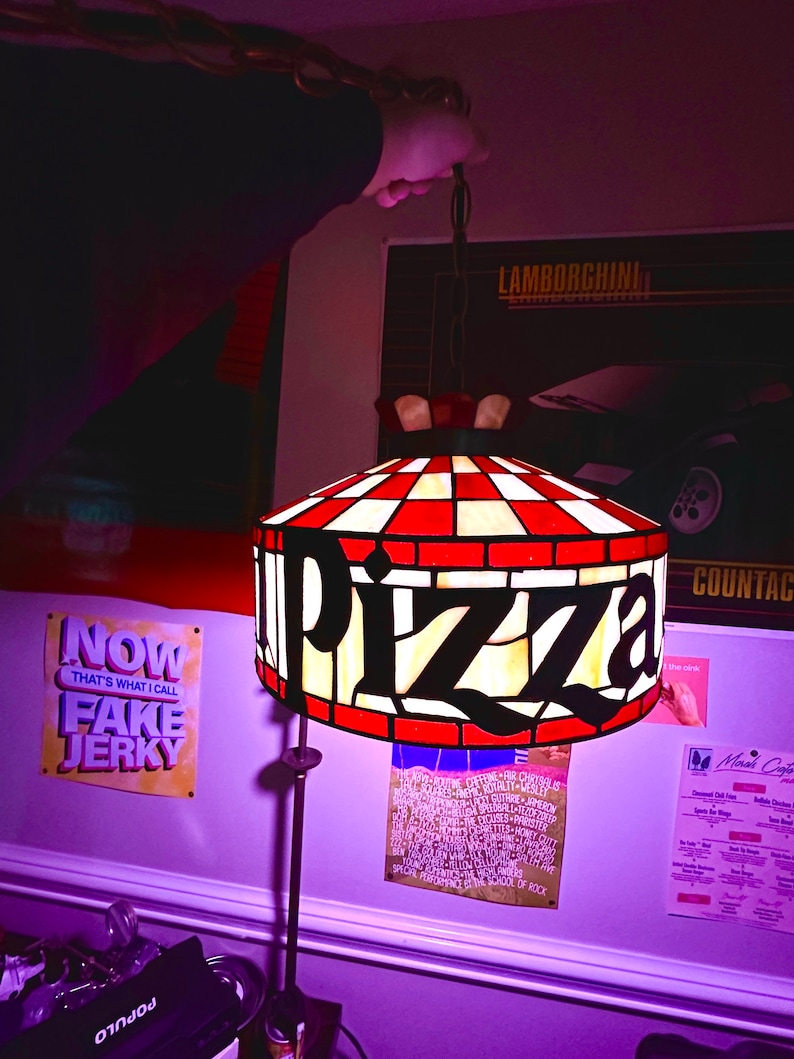Mini 12" *plug-in* Pizza Hut Tiffany Style Ceiling Lamp FREE SHIPPING ...