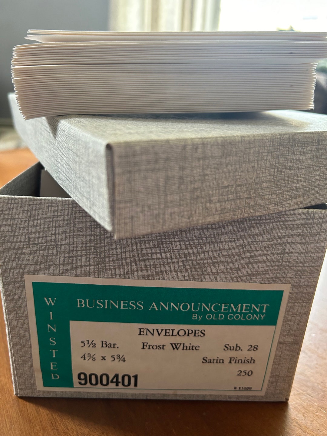 X Set of 20 Vintage A2 Envelopes, Old Colony Envelope Co. Frosted White ...