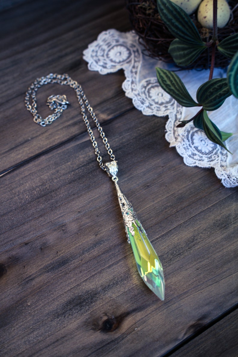 Light Ethereal Pendulum Chandelier Crystal Glass Prism Necklace - Etsy
