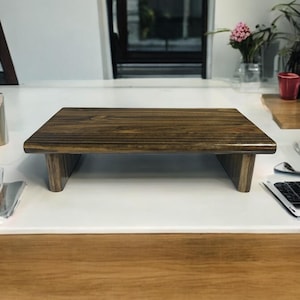 18" CIDS Monitor Stand Pine 1" Dark Walnut 18 X 11.25 X 4.88 TV Wood ...
