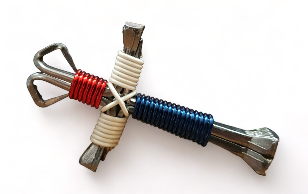 Disciples Cross Necklace Red White Blue Christian Wire Metal Nails ...