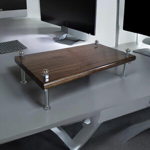 24" CIDS Monitor Stand Pine 1" Dark Walnut 24 X 11.25 X 6 Television ...