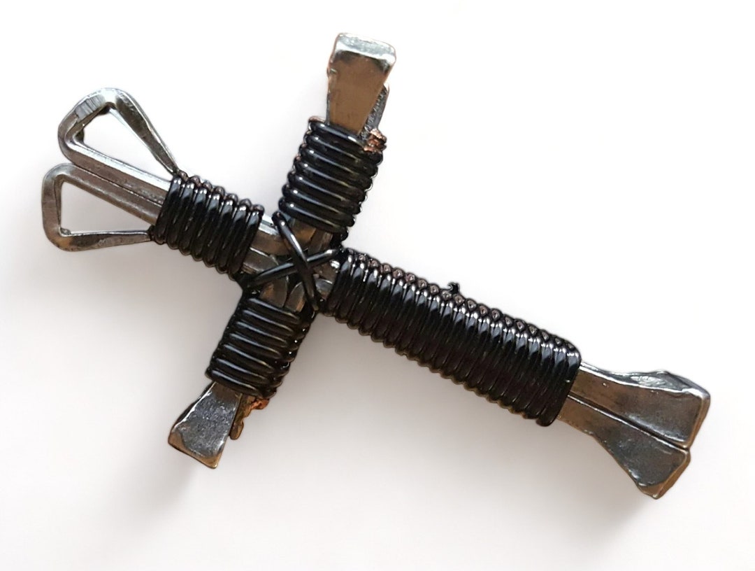 Disciples Cross Necklace Black Christian Wire Metal Nails Jewelry Brand ...