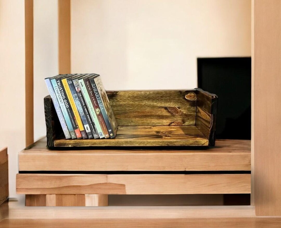 19.5" CIDS CD DVD Stand Pine 3/4" Special Walnut 19.5 X 6.5 X 5.75 Wood ...