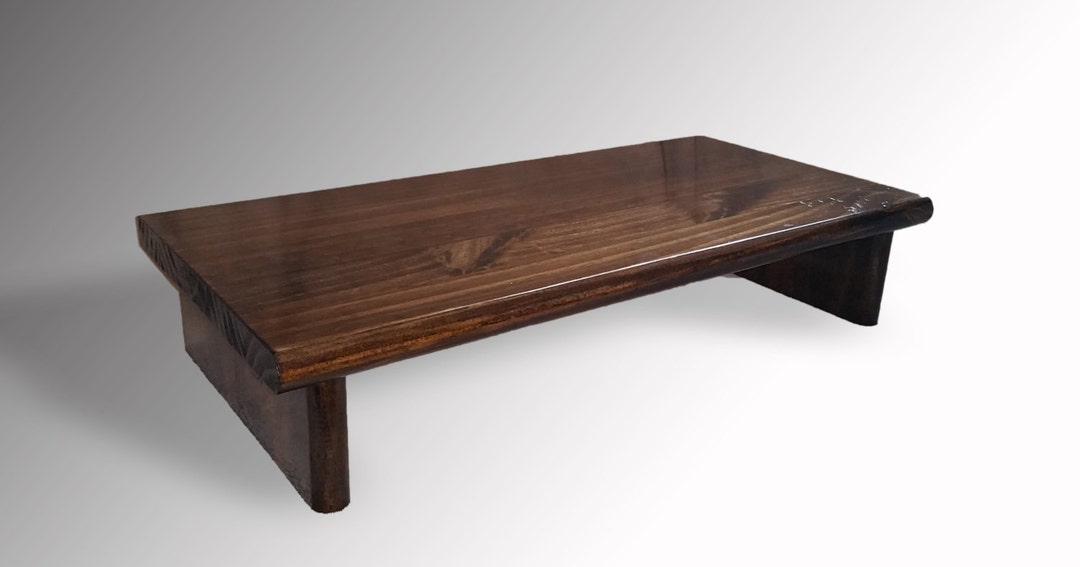 18" Monitor Stand Pine One Inch Dark Walnut 18 X 11.25 X 4.88 TV Wood ...