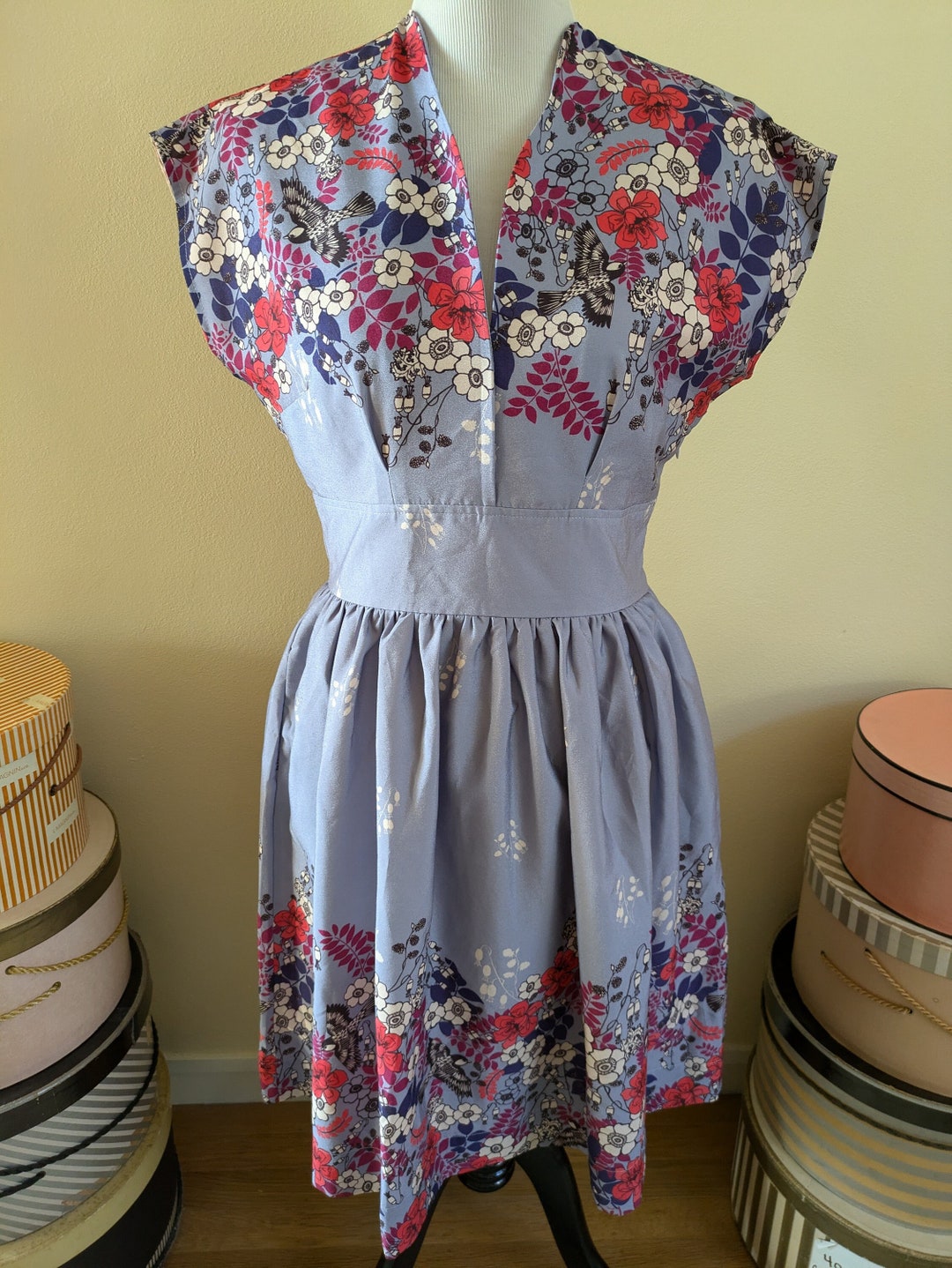 1950s Style Summer Dress, Modcloth, Lavender Floral, M - Etsy
