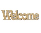 Welcome Unfinished Wood Cut Out Connected Wooden Letters | Etsy