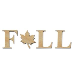 Fall Wood Letters With Maple Leaf Unfinished Wreath Decoration | Etsy