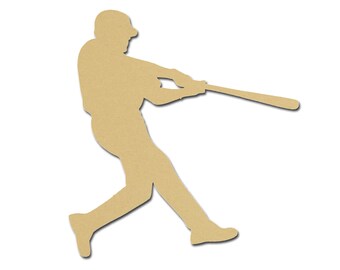 Baseball Player Wood Cutout Unfinished Wood 160343 - Etsy