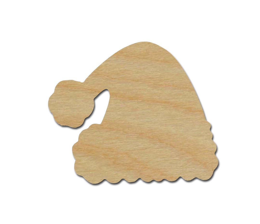 Santa Hat Shape Unfinished Wood Craft Cut Outs Holiday Decorations ...