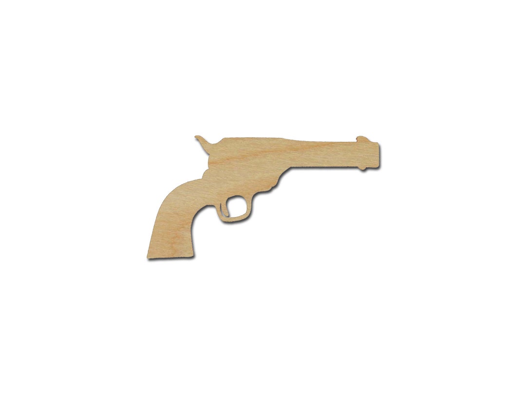 Pistol Revolver Gun Shape Unfinished Wood Cutout DIY Crafts - Etsy