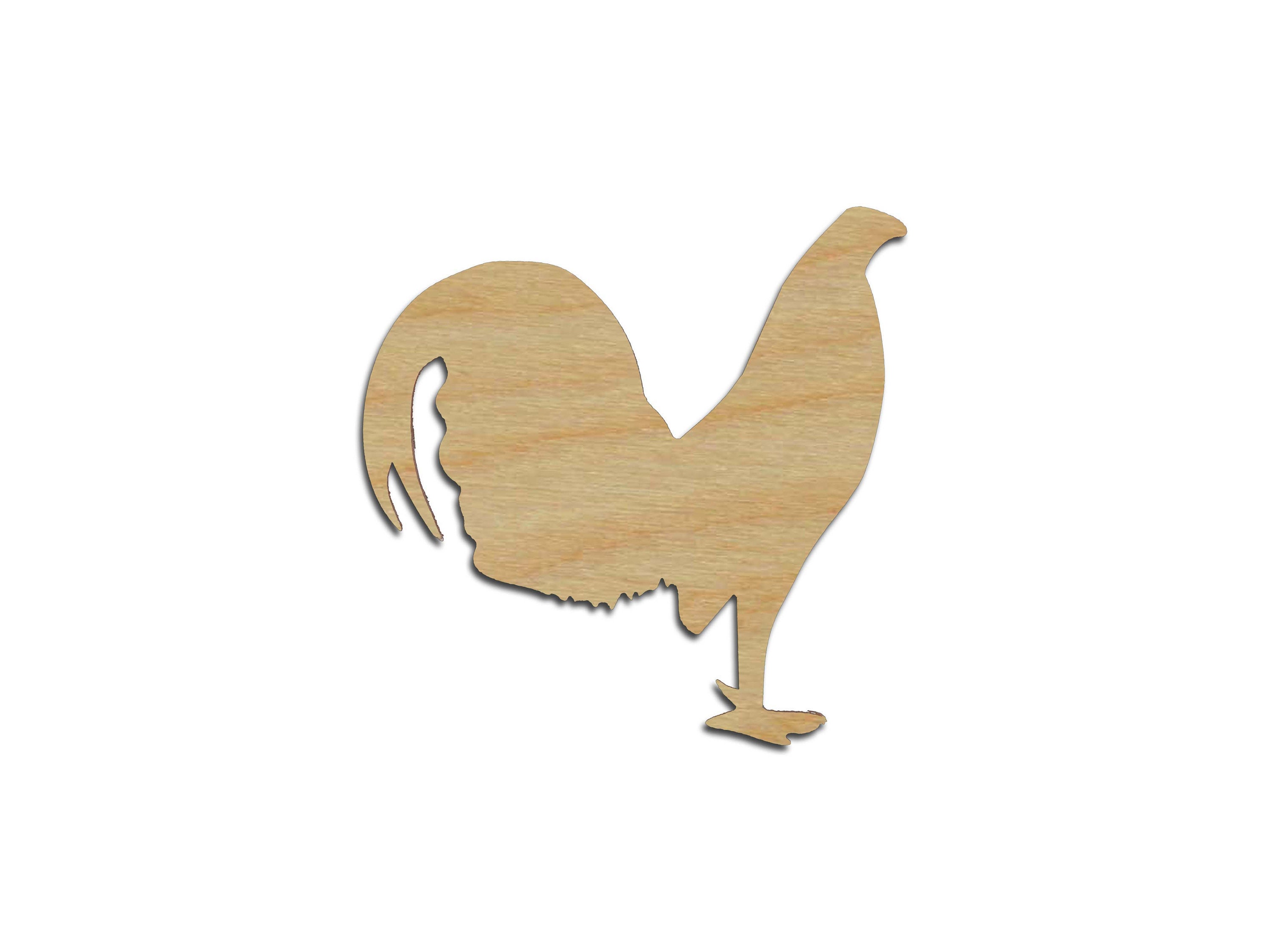 Fighting Rooster Shape Unfinished Wood Farm Animal Craft - Etsy