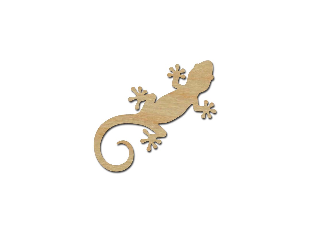 Gecko Shape Unfinished Wood Craft Cut Outs Lizard Variety of Sizes ...