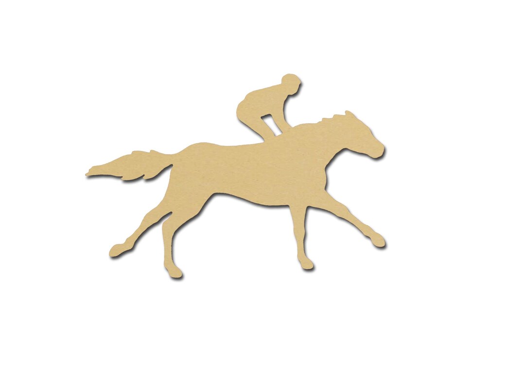 Horse Jockey Derby Racing Unfinished MDF Wood Cut Out Variety of Sizes ...