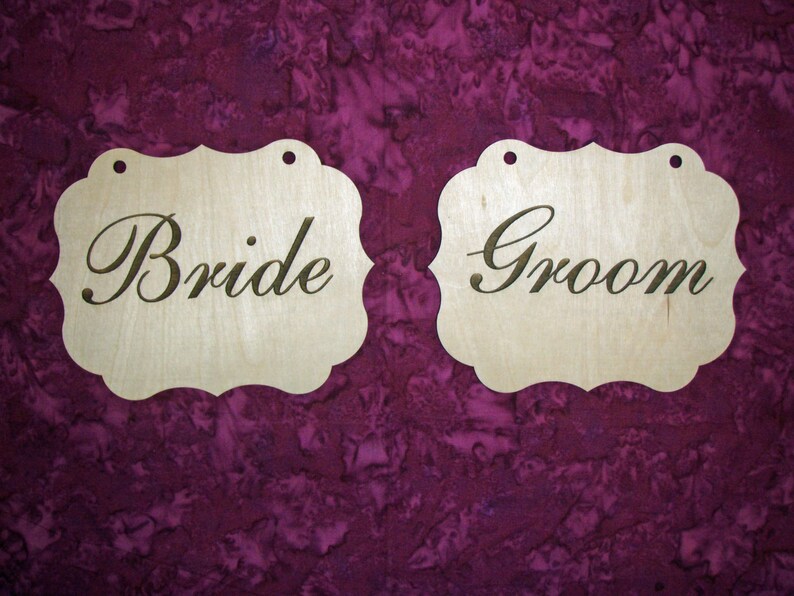 Bride and Groom Chair Signs Wedding Decorations - Etsy