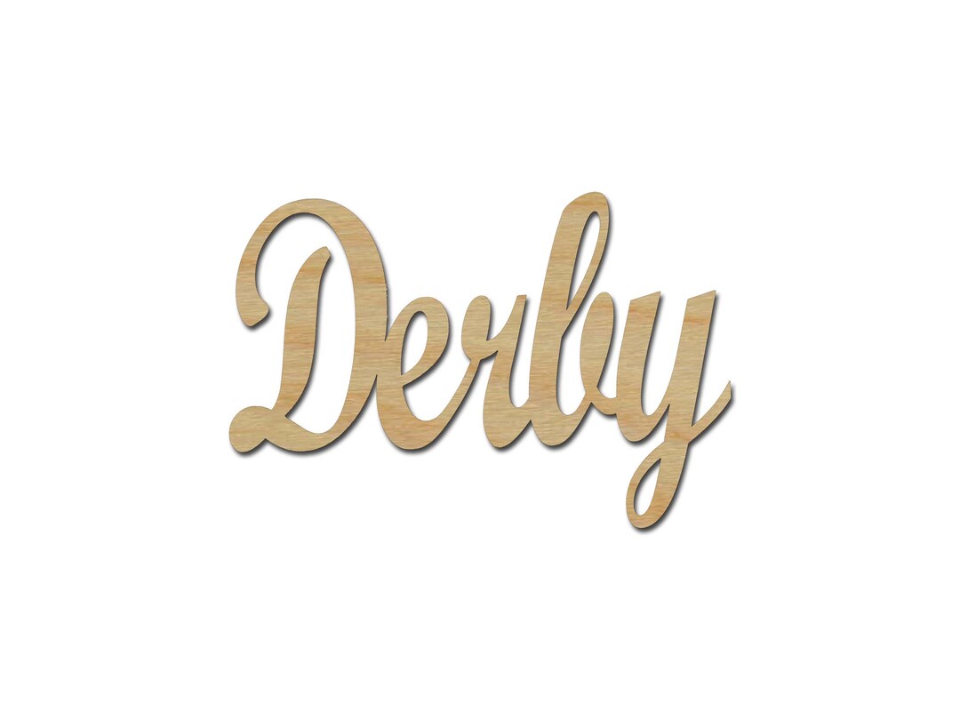 Derby Word Unfinished Wood Cut Out Derby Decorations Artistic Craft ...