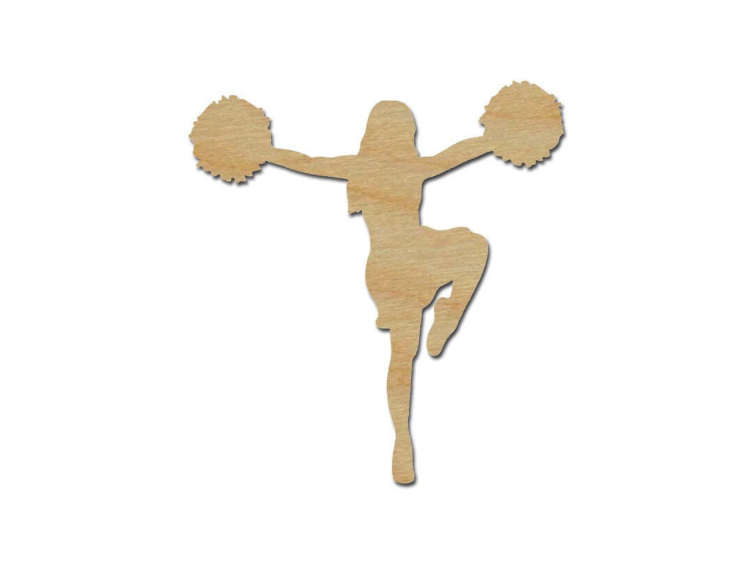 Cheerleader Shape Unfinished Wood Craft Cutouts Cheer Variety of Sizes ...