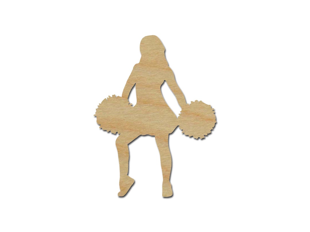Cheerleader Shape Unfinished Wood Craft Cutouts Cheer Variety of Sizes ...