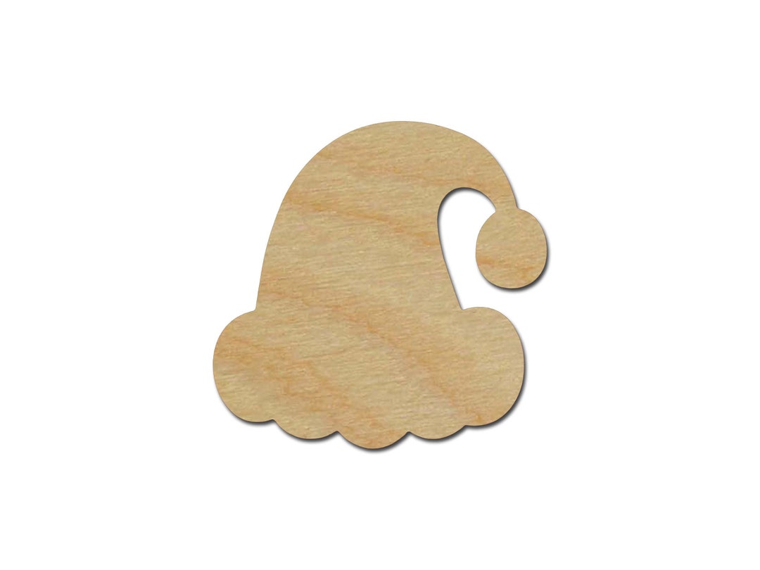 Santa Hat Shape Unfinished Wood Craft Cut Outs Holiday Decorations ...
