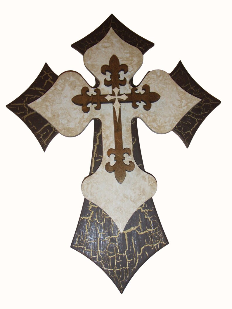 Finished Wooden Cross Layered Stacked Decorative Wall Crosses - Etsy
